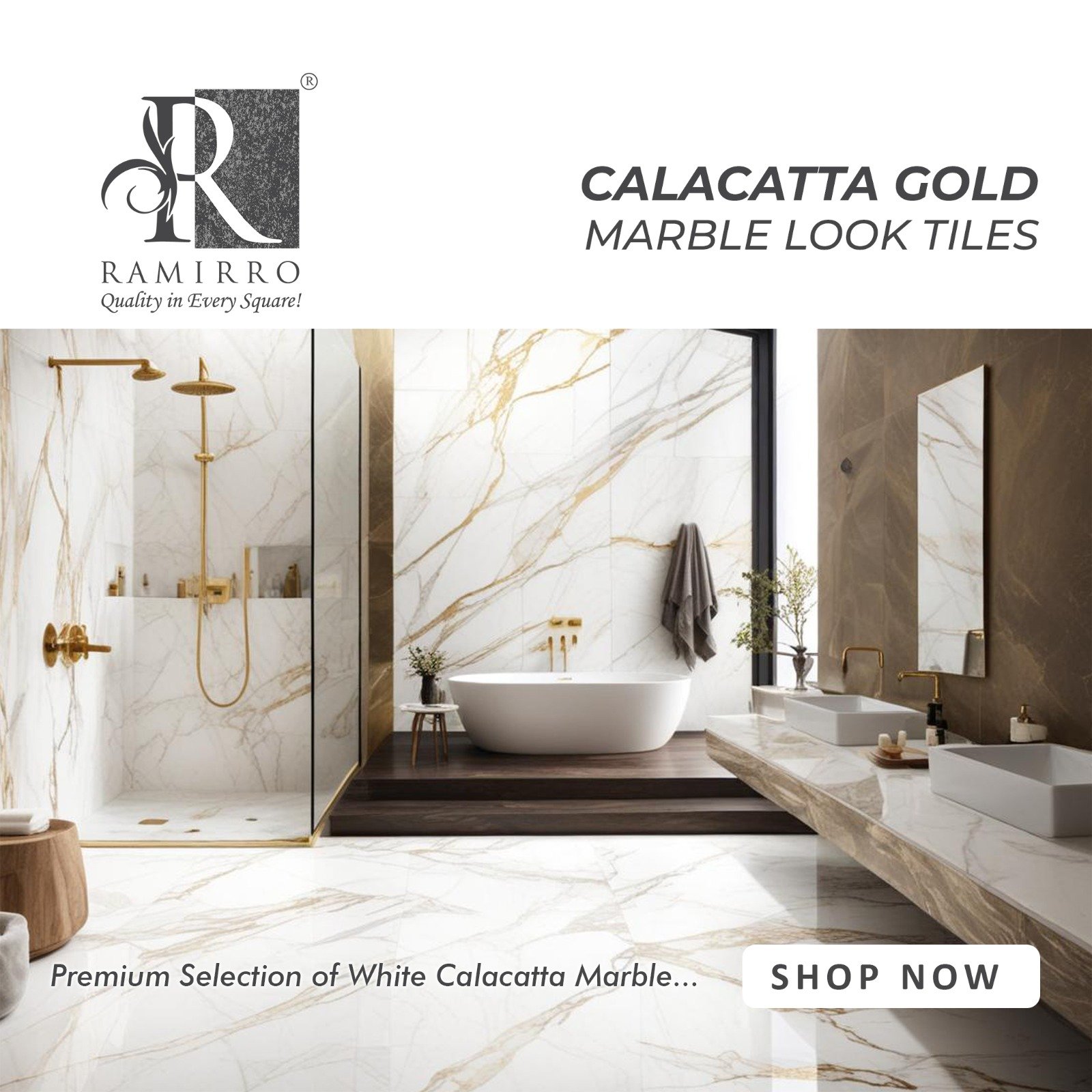Calacatta Gold Marble Look Tiles – Premium Selection of White Calacatta ...